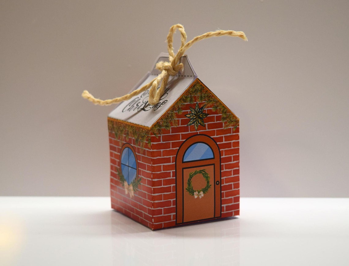 DIY Gift Box Template Printable Christmas House Design Paper Craft ...