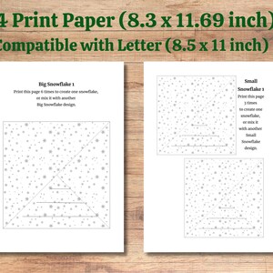 Christmas DIY Snowflake PDF Craft Kit 6 Designs in 2 Sizes Winter Paper ...