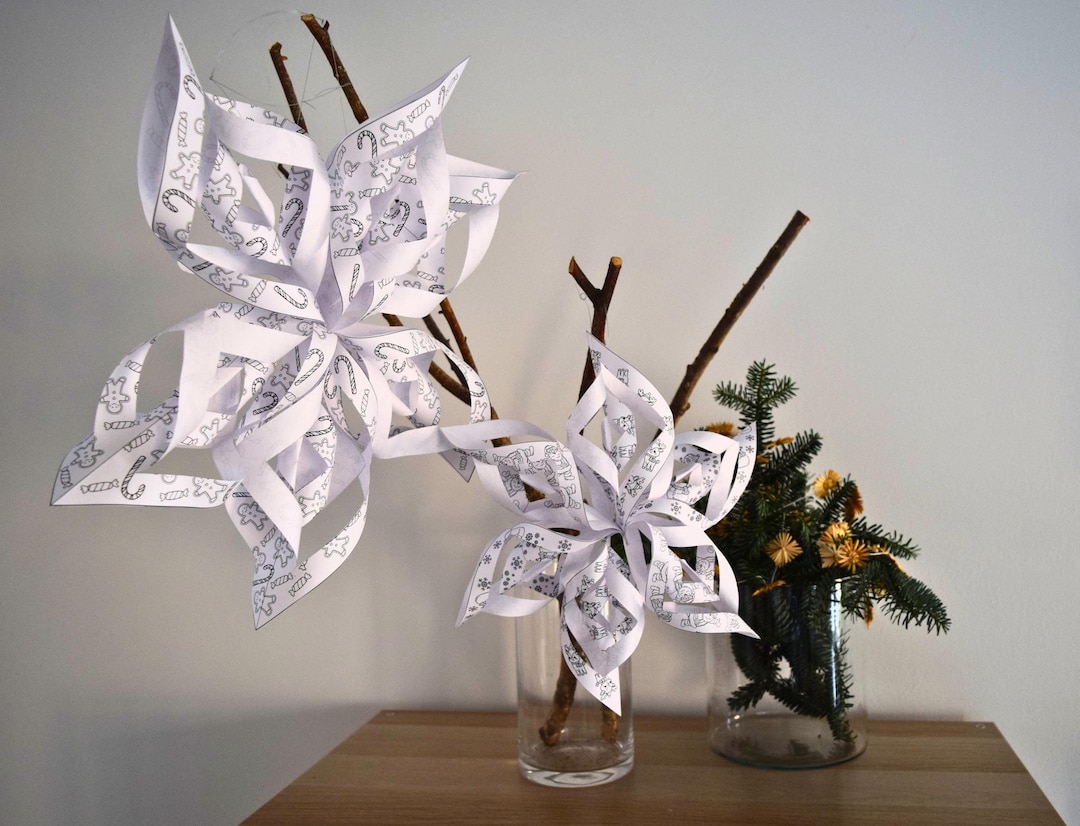 Christmas DIY Snowflake PDF Craft Kit 6 Fun Designs, Digital PDF A4 ...