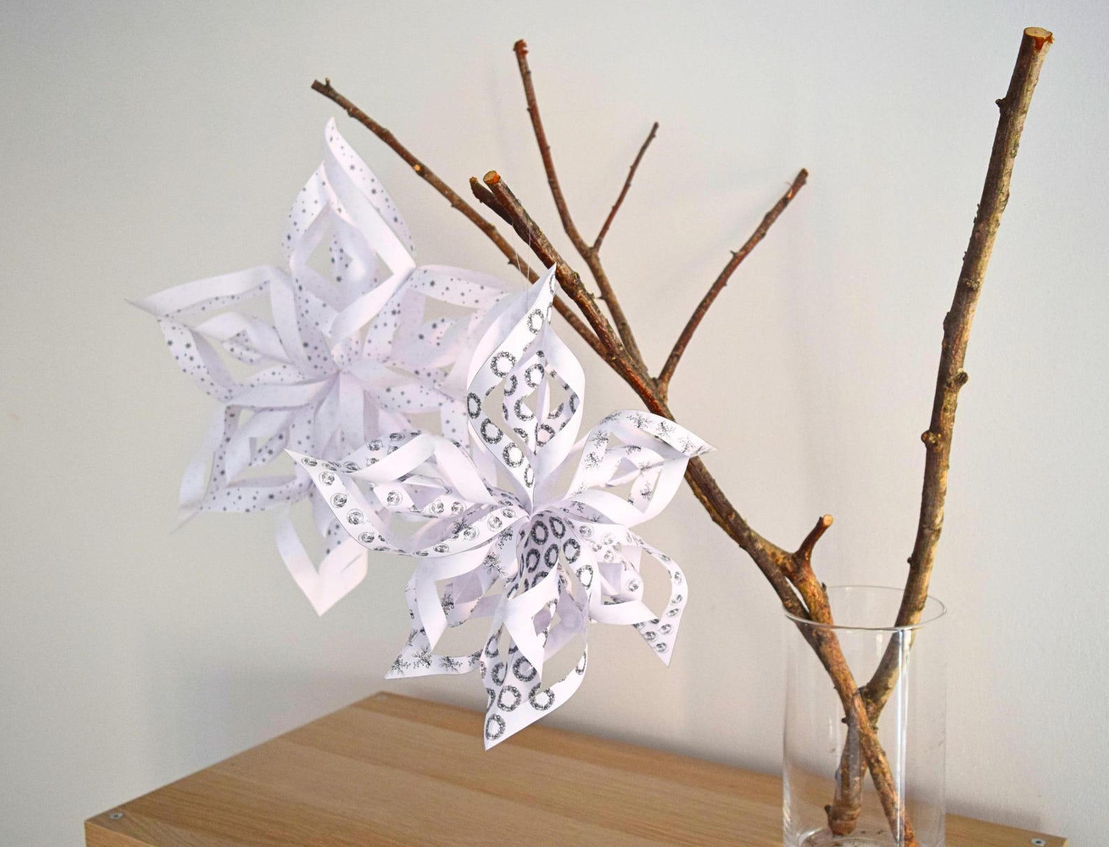 Christmas DIY Snowflake PDF Craft Kit 6 Designs in 2 Sizes Winter Paper ...