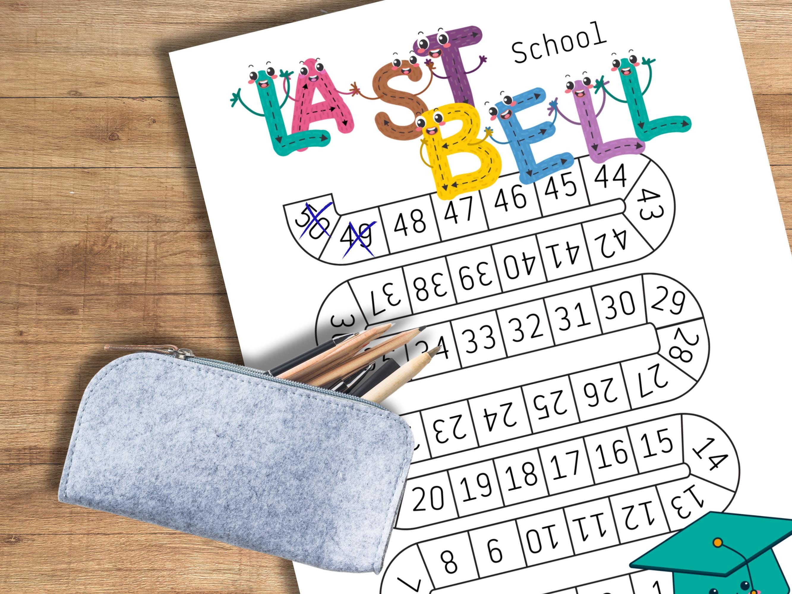 Last Bell Printable Countdown for Kids End of School Calendar Last Day ...