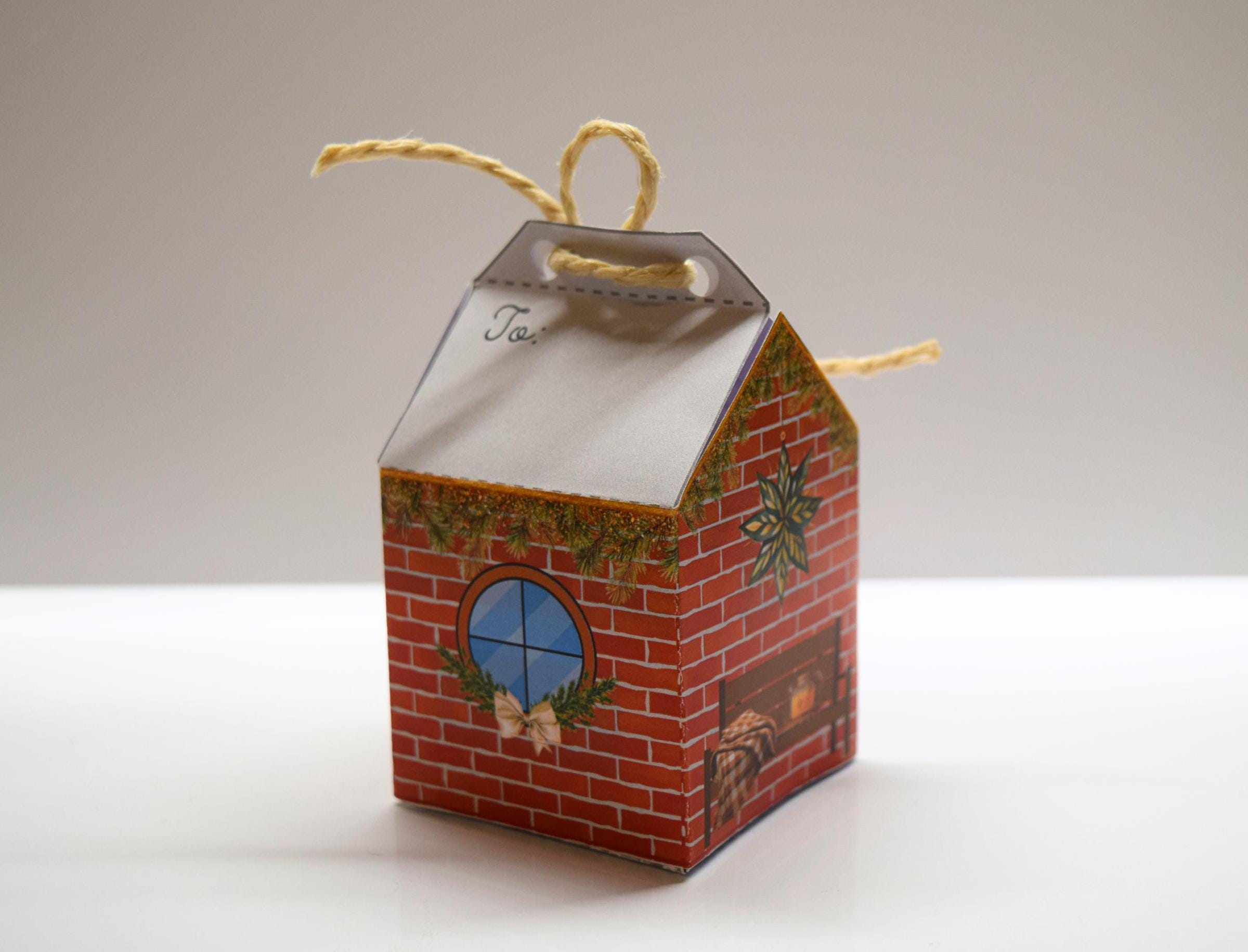 DIY Gift Box Template Printable Christmas House Design Paper Craft ...