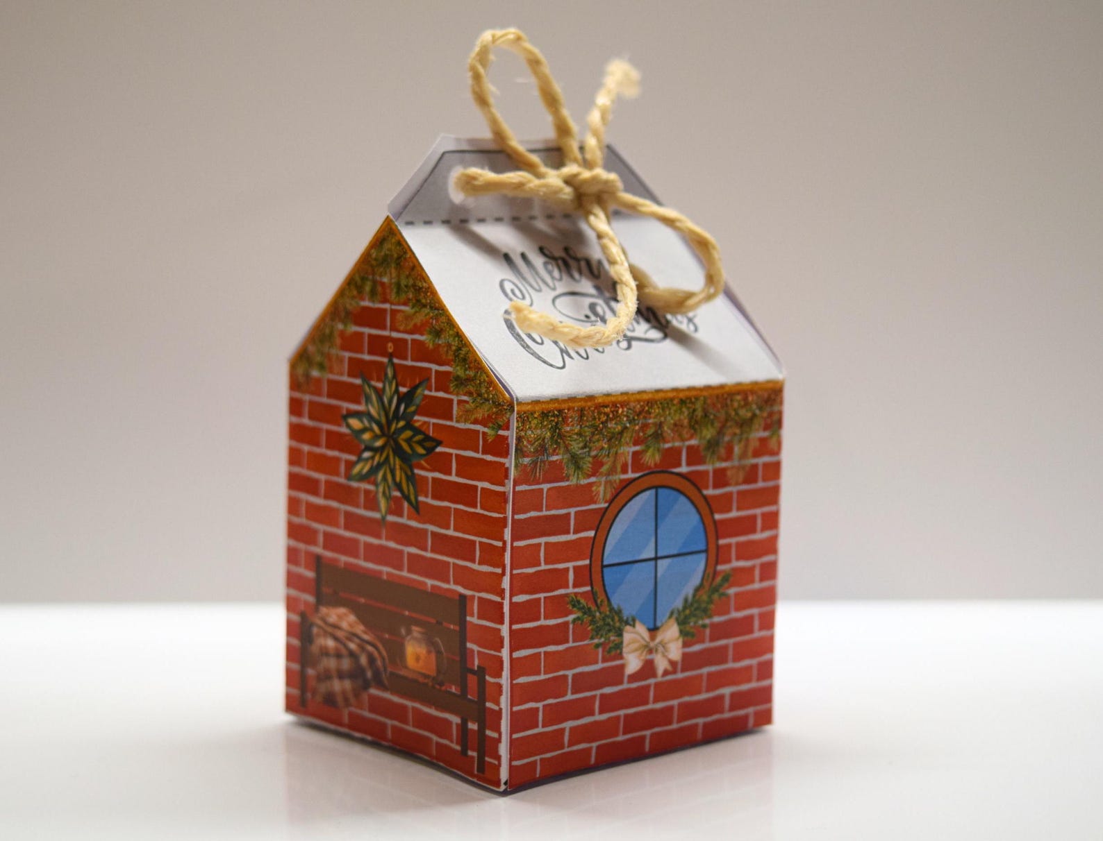 DIY Gift Box Template Printable Christmas House Design Paper Craft ...