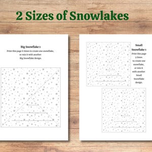 Christmas DIY Snowflake PDF Craft Kit 6 Designs in 2 Sizes Winter Paper ...