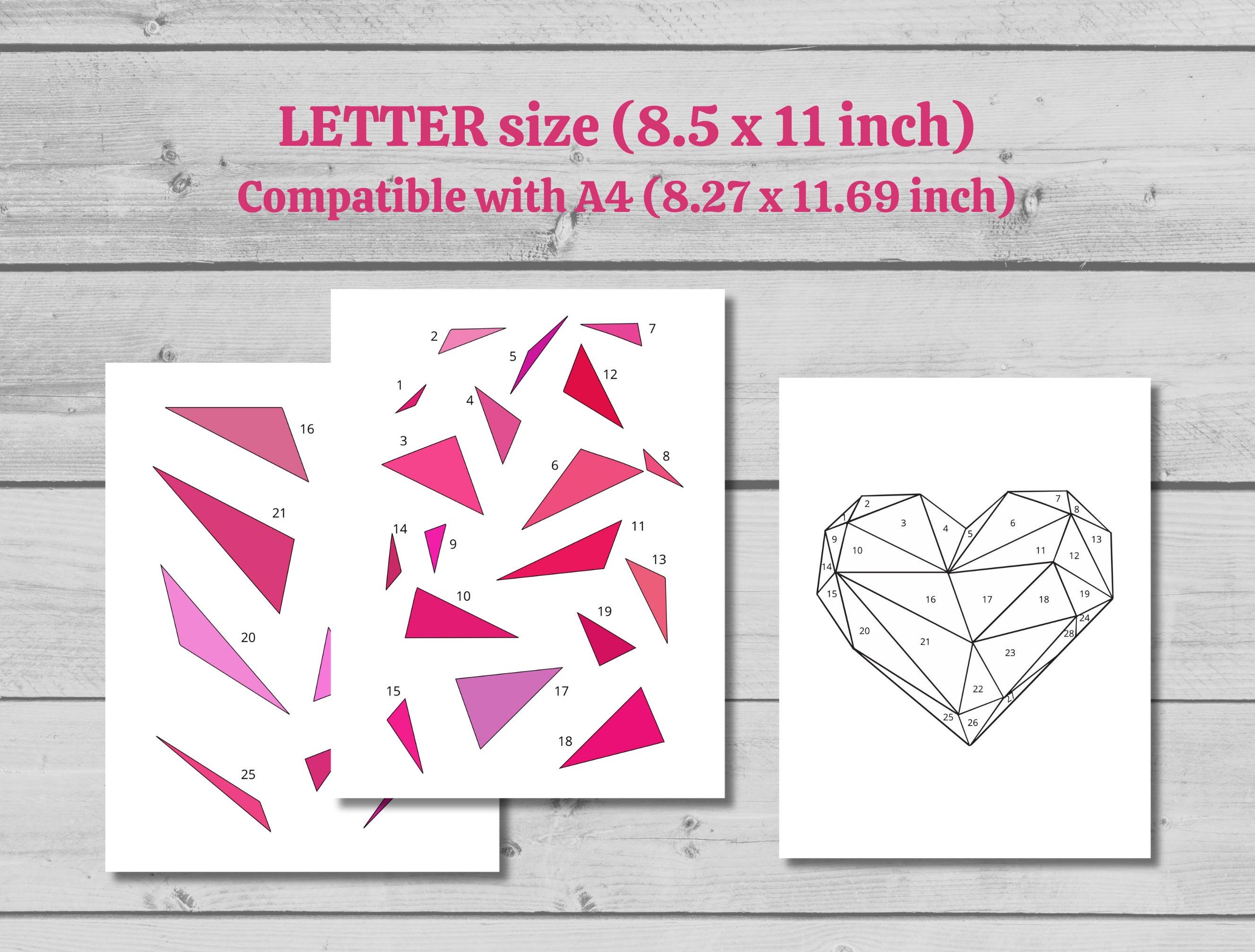 Heart Shape Paper Craft Printable Valentines Day Card Template Love ...
