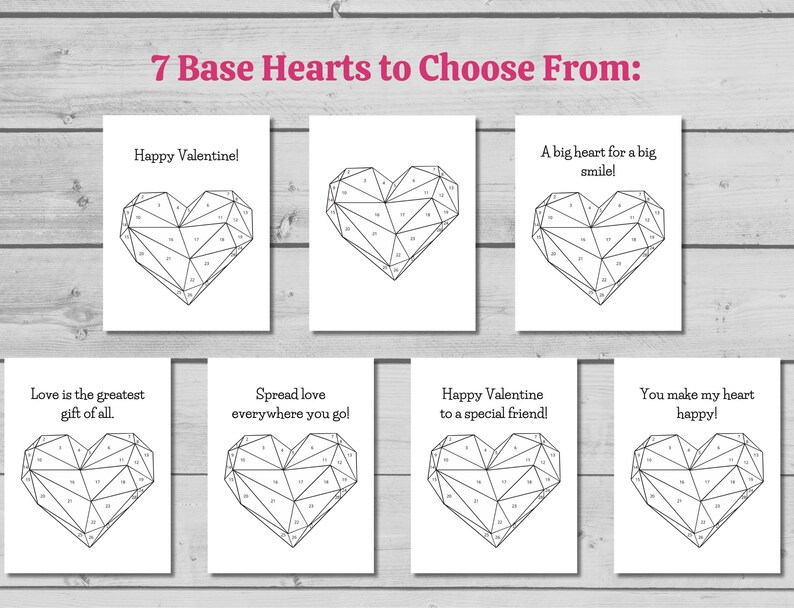 Heart Shape Paper Craft Printable Valentines Day Card Template Love ...