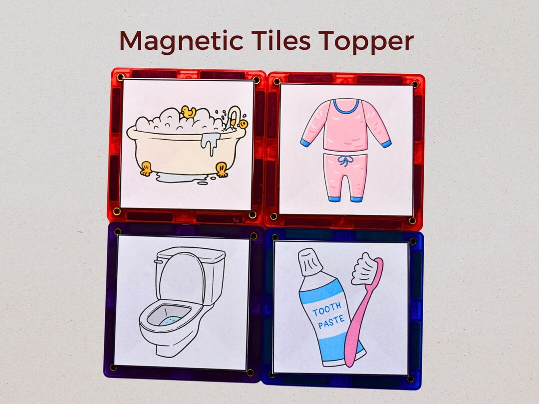 Daily Routine Dashboard Printable Magnetic Tile Topper Morning Task to ...