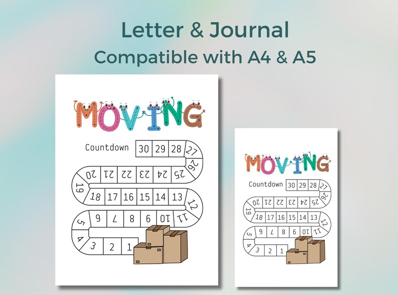 Moving Countdown for Kids Printable Move Tracker Changing the Home Gift ...