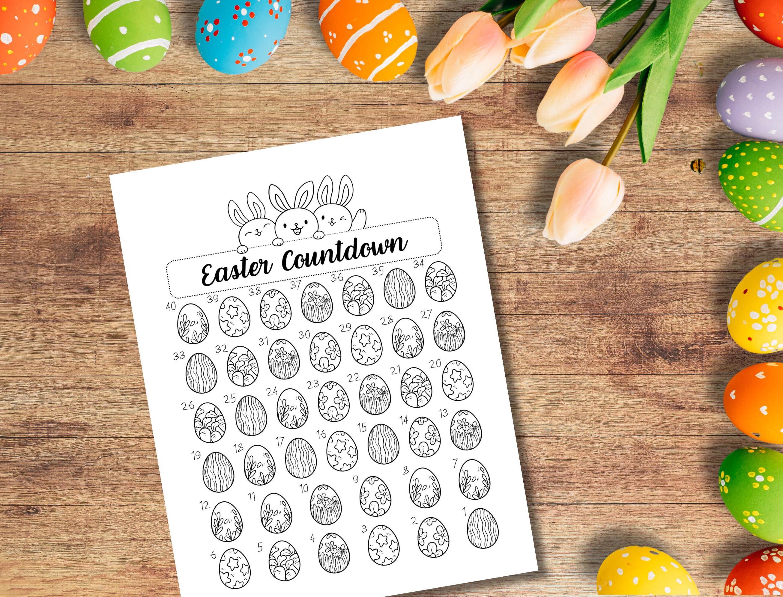 Easter Countdown for Kids Printable Calendar 30 Days Holiday Activity ...