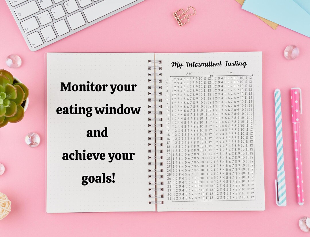 Intermittent Fasting Tracker Printable IF Monthly Planner Template ...