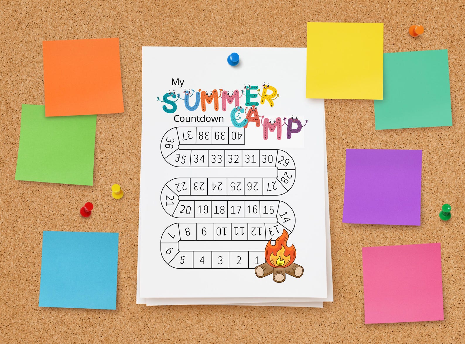Summer Camp Countdown for Kids Printable Vacation Activity Calendar PDF ...
