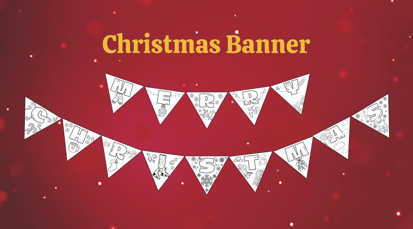 Printable DIY Christmas Garland Holiday Wallbanner, Advent Paper Craft ...