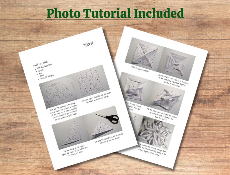 Christmas DIY Snowflake PDF Craft Kit 6 Designs in 2 Sizes Winter Paper ...