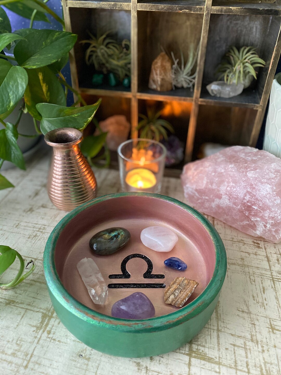Zodiac Sign Altar Decor LIBRA Astro Glyph Offering Bowl Astrological ...