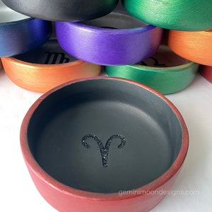 Zodiac Sign Altar Decor ARIES Astro Glyph Offering Bowl Astrological ...