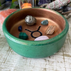 Zodiac Sign Altar Decor TAURUS Astro Glyph Offering Bowl Astrological ...