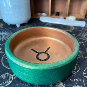 Zodiac Sign Altar Decor TAURUS Astro Glyph Offering Bowl Astrological ...