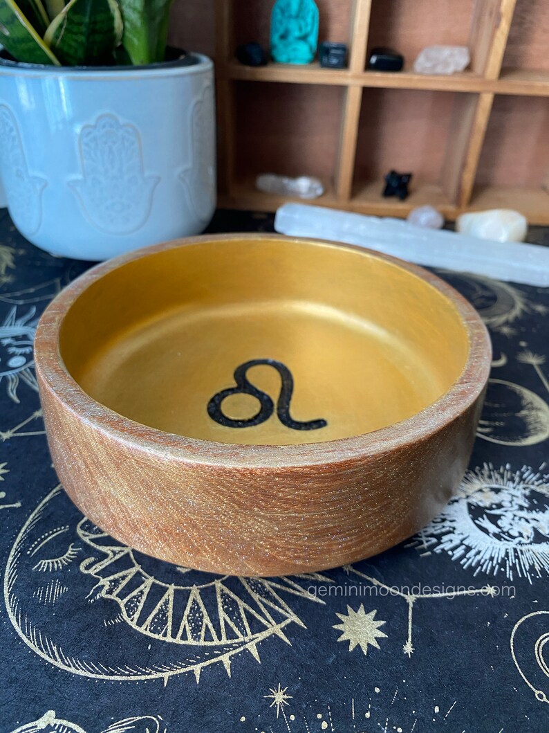 Zodiac Sign Altar Decor LEO Astro Glyph Offering Bowl Astrological ...