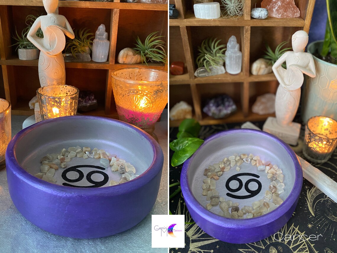 Zodiac Sign Altar Decor CANCER Astro Glyph Offering Bowl Astrological ...