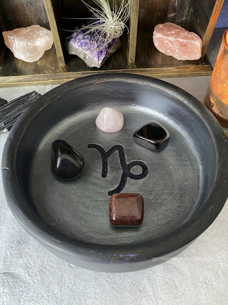 Zodiac Sign Altar Decor CAPRICORN Astro Glyph Offering Bowl ...