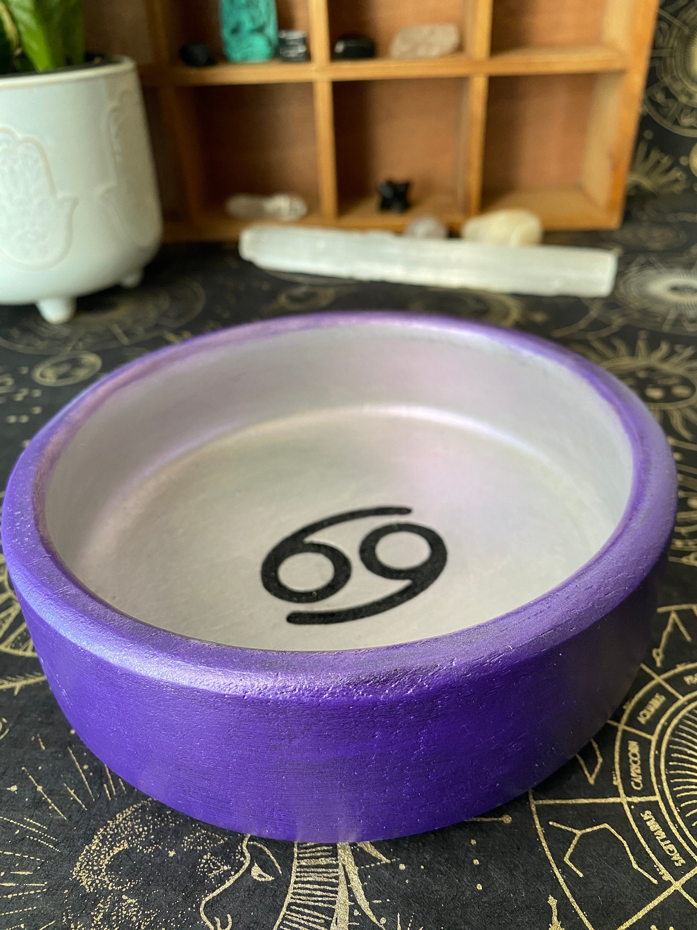 Zodiac Sign Altar Decor CANCER Astro Glyph Offering Bowl Astrological ...