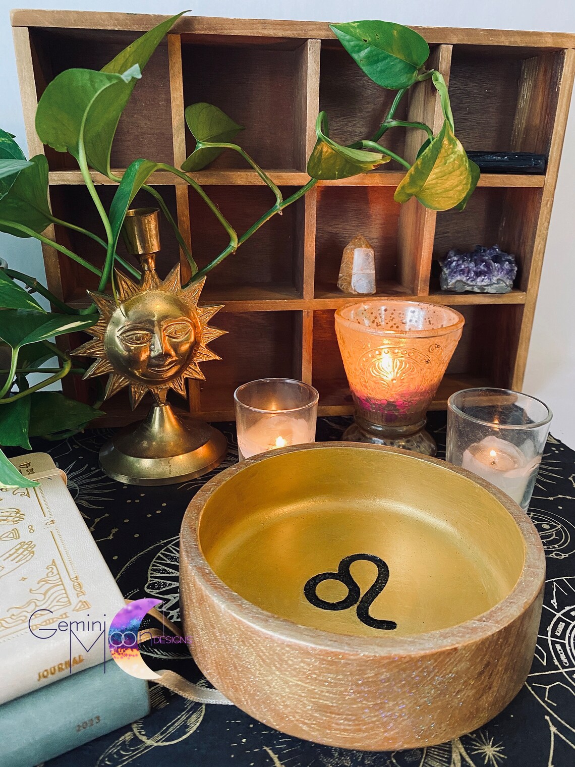 Zodiac Sign Altar Decor LEO Astro Glyph Offering Bowl Astrological ...