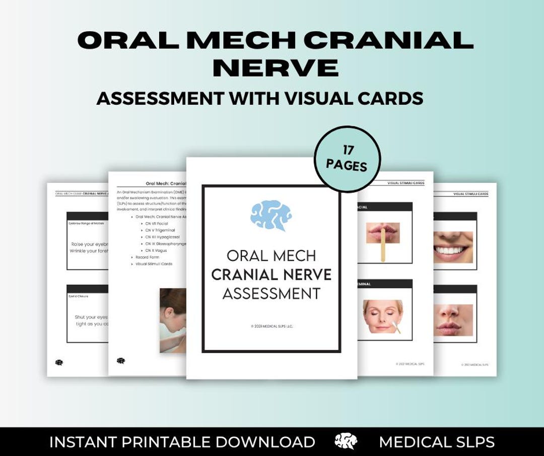 Oral Mech Cranial Nerve Assessment With Visual Cards - Etsy