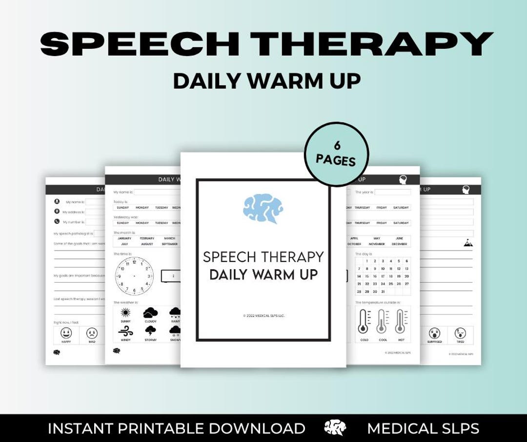 Speech Therapy Daily Warm Up - Etsy