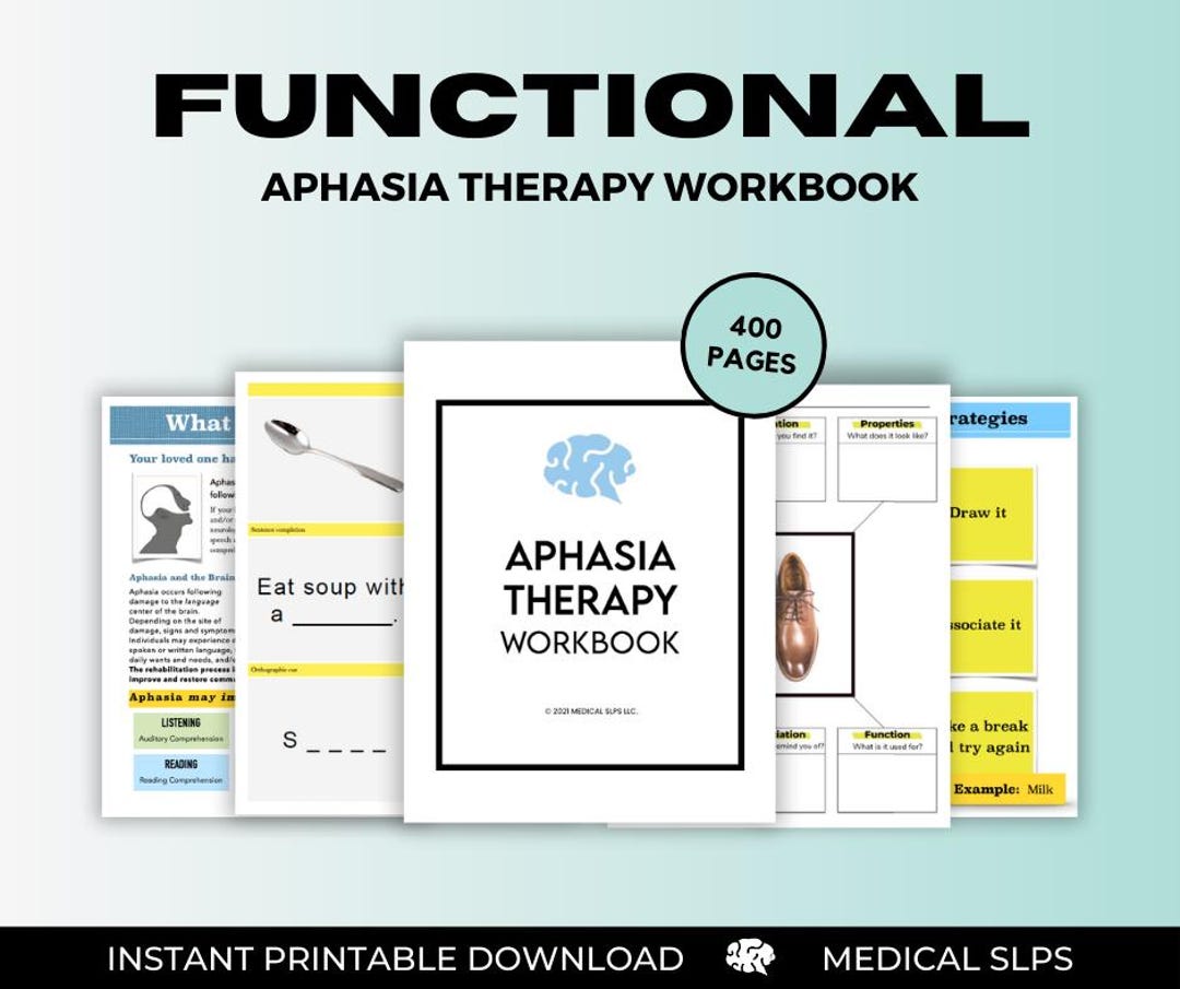 Aphasia Therapy Workbook - Etsy