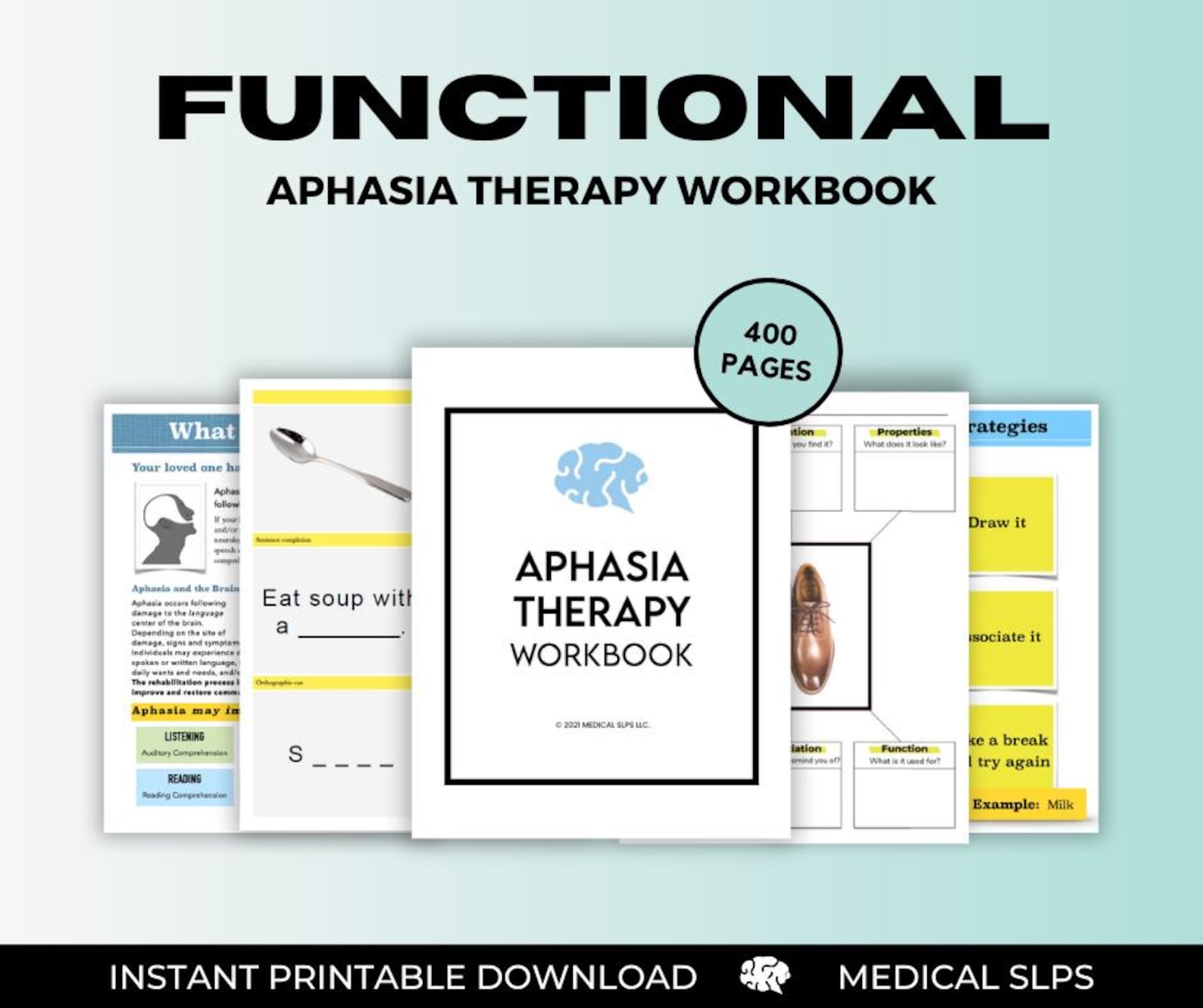 Aphasia Therapy Workbook - Etsy