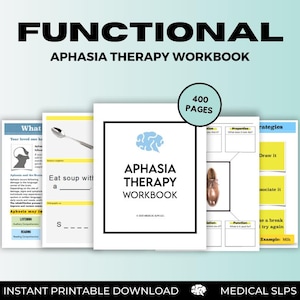 Aphasia Therapy Workbook - Etsy