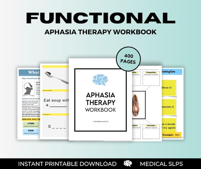 Aphasia Therapy Workbook - Etsy