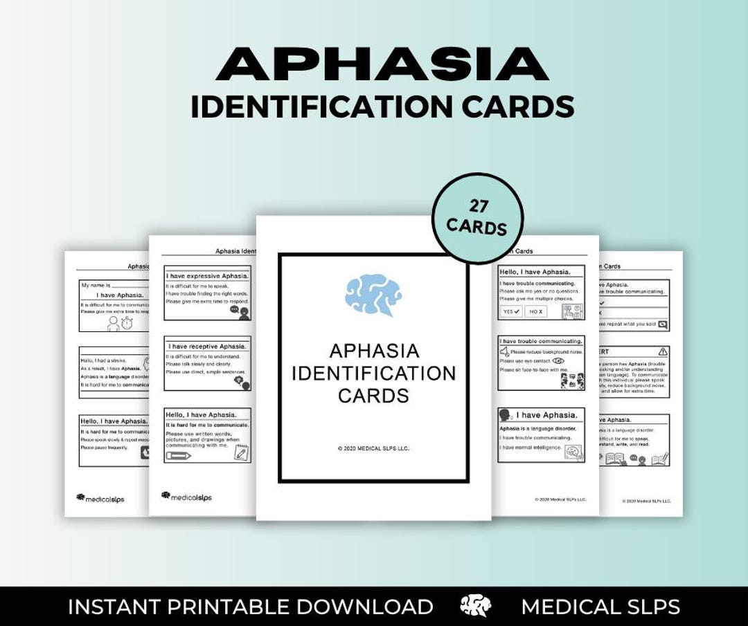 Aphasia Identification Cards - Etsy