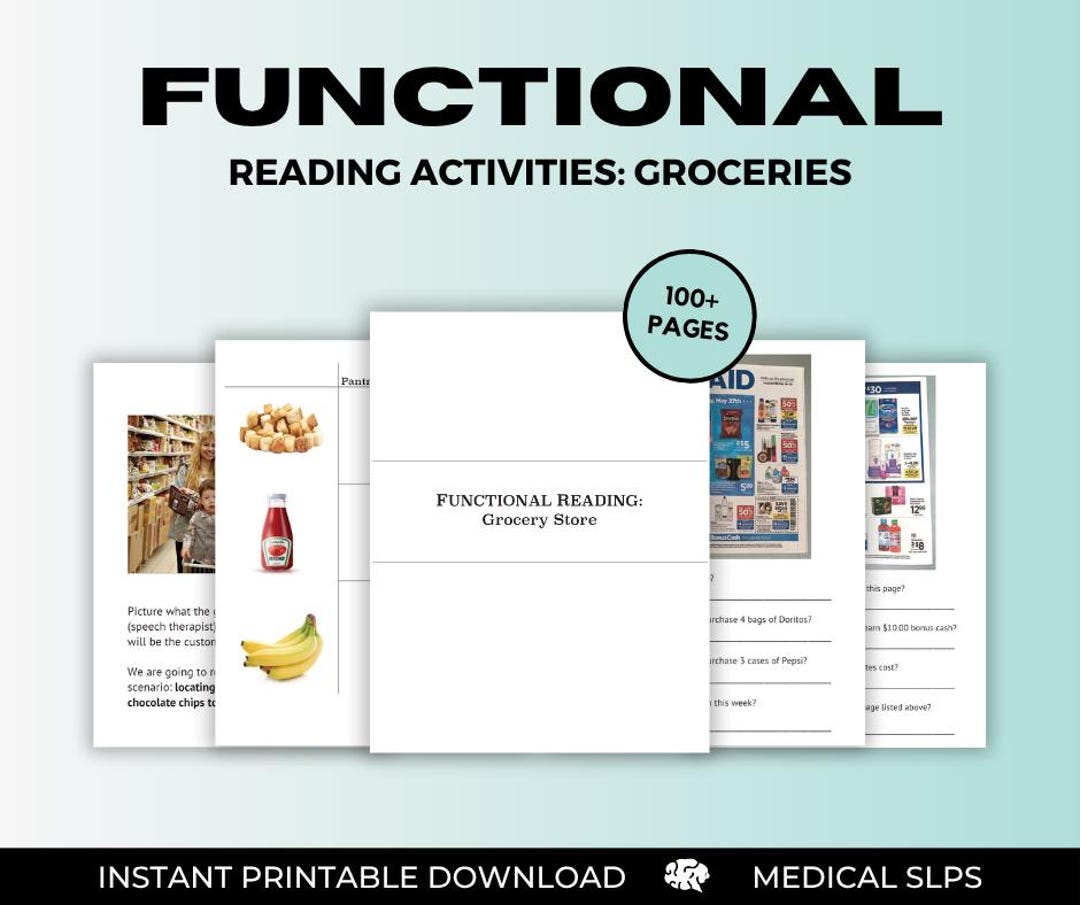 Functional Reading Activities: Groceries - Etsy