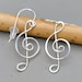 Silver Music Note Dangle Earrings: Heart Dangle, Music Lover Gift ...