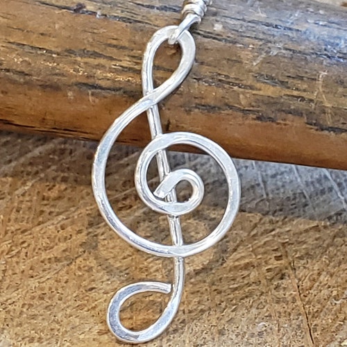 Big Treble Clef Pendant Necklace G Clef Music Gift Music - Etsy