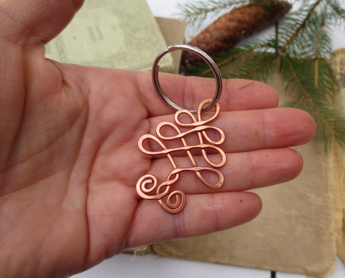 Celtic Tree Copper Key Chain Celtic Knot Christmas Tree - Etsy