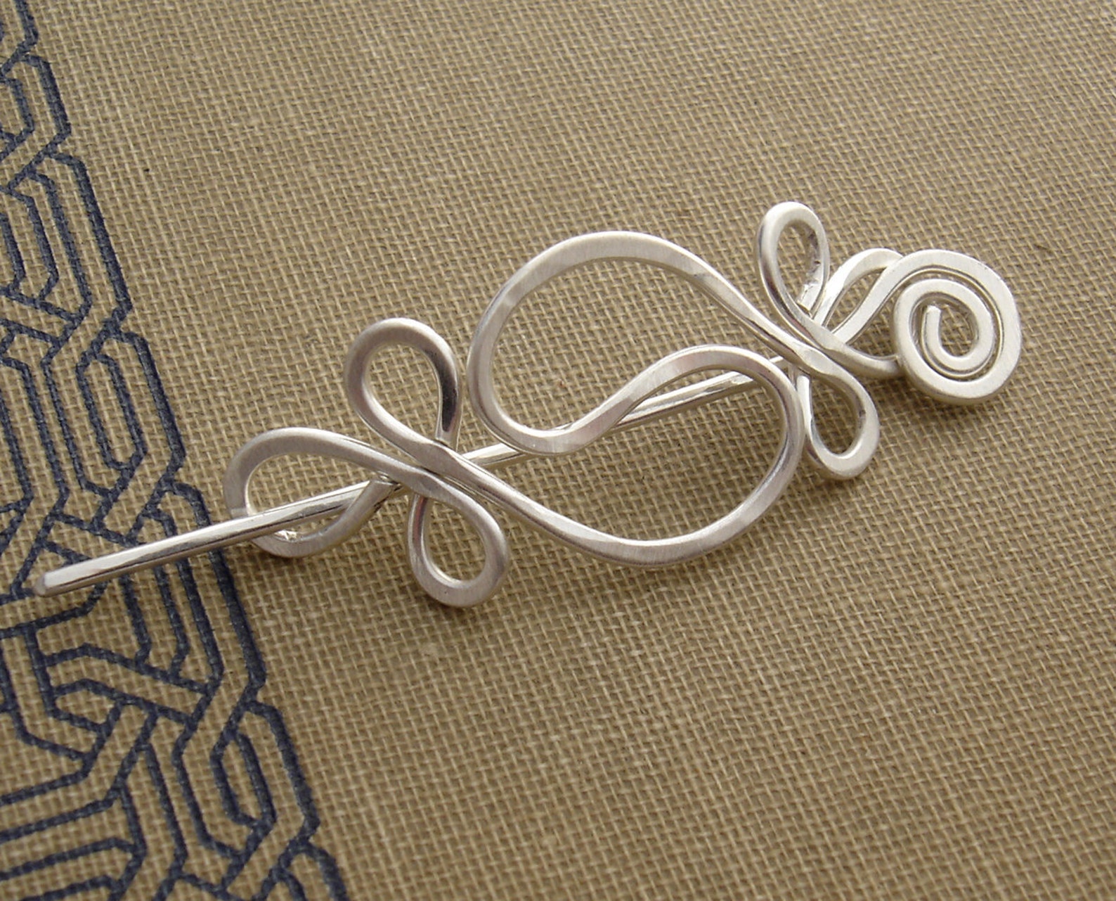 Little Yin Yang Harmony Sterling Silver Shawl Pin, Scarf Pin, Sweater ...