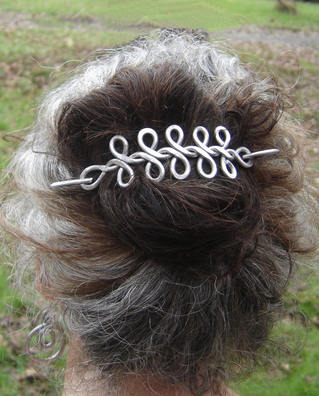 Long Celtic Braid Hair Barrette With Stick, Celtic Hair Pin, Celtic ...