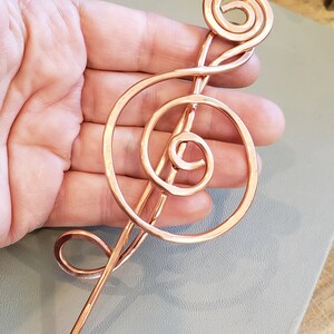 Big Large Treble Clef Copper Shawl Pin, Scarf Pin, Hair Pin, Barrette ...