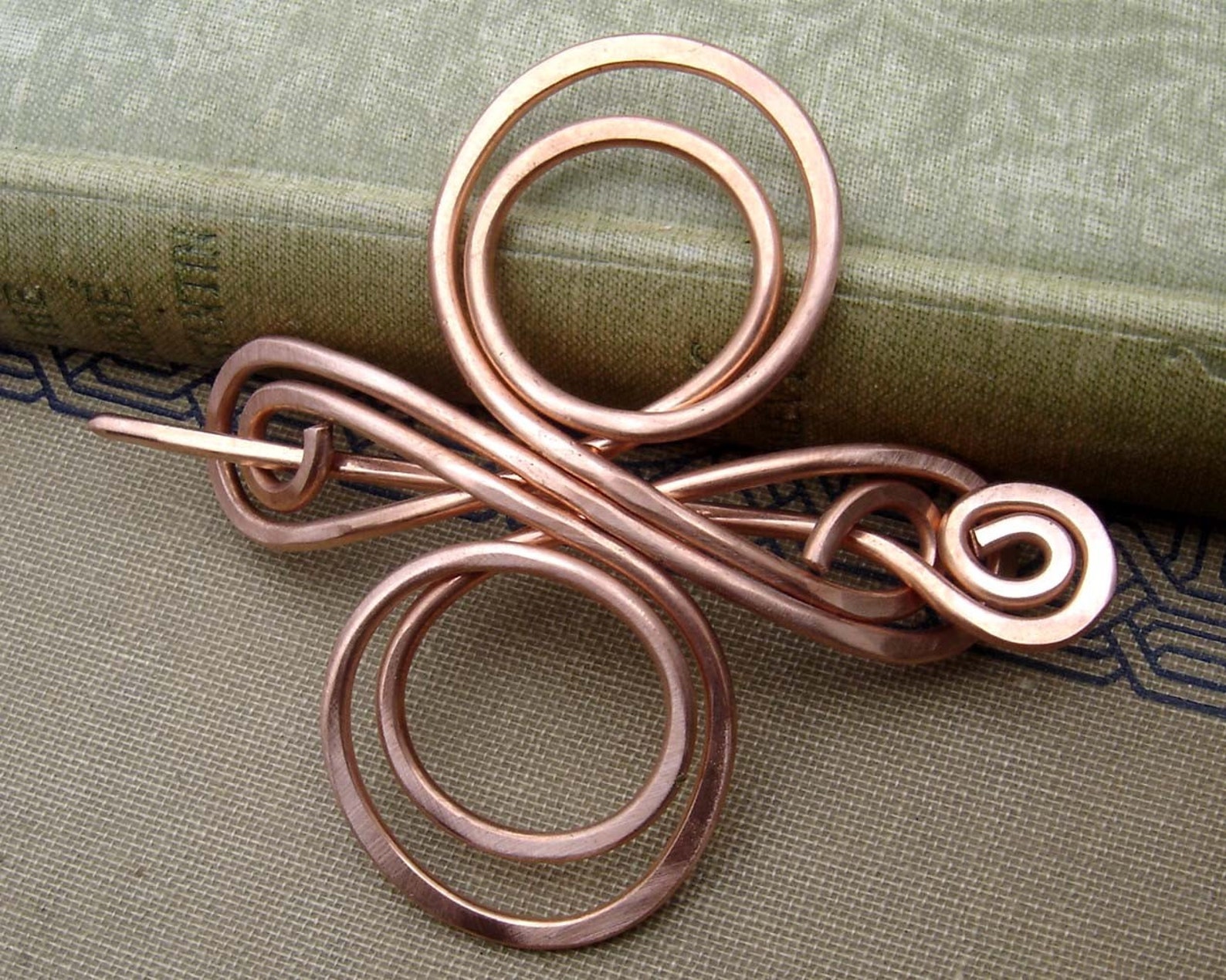 Copper Shawl Pin Celtic Knot Infinite Swirl Cross Hair Pin | Etsy