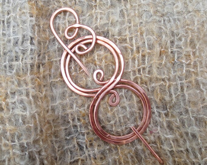 Boo-knits Copper Shawl Pin Scarf Pin Sweater Clip Closure - Etsy