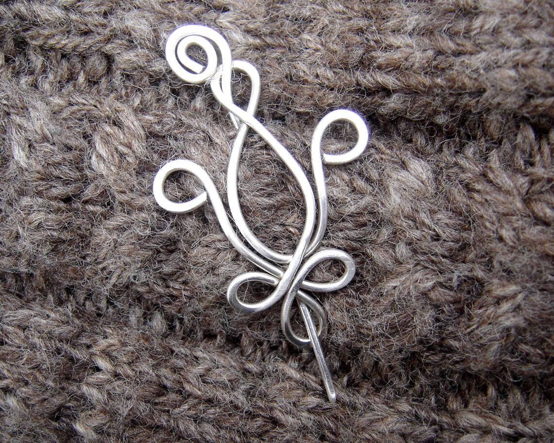 Fleur De Lis Sterling Silver Shawl Pin Scarf Pin Sweater | Etsy