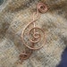 Big Large Treble Clef Copper Shawl Pin Scarf Pin Hair Pin | Etsy