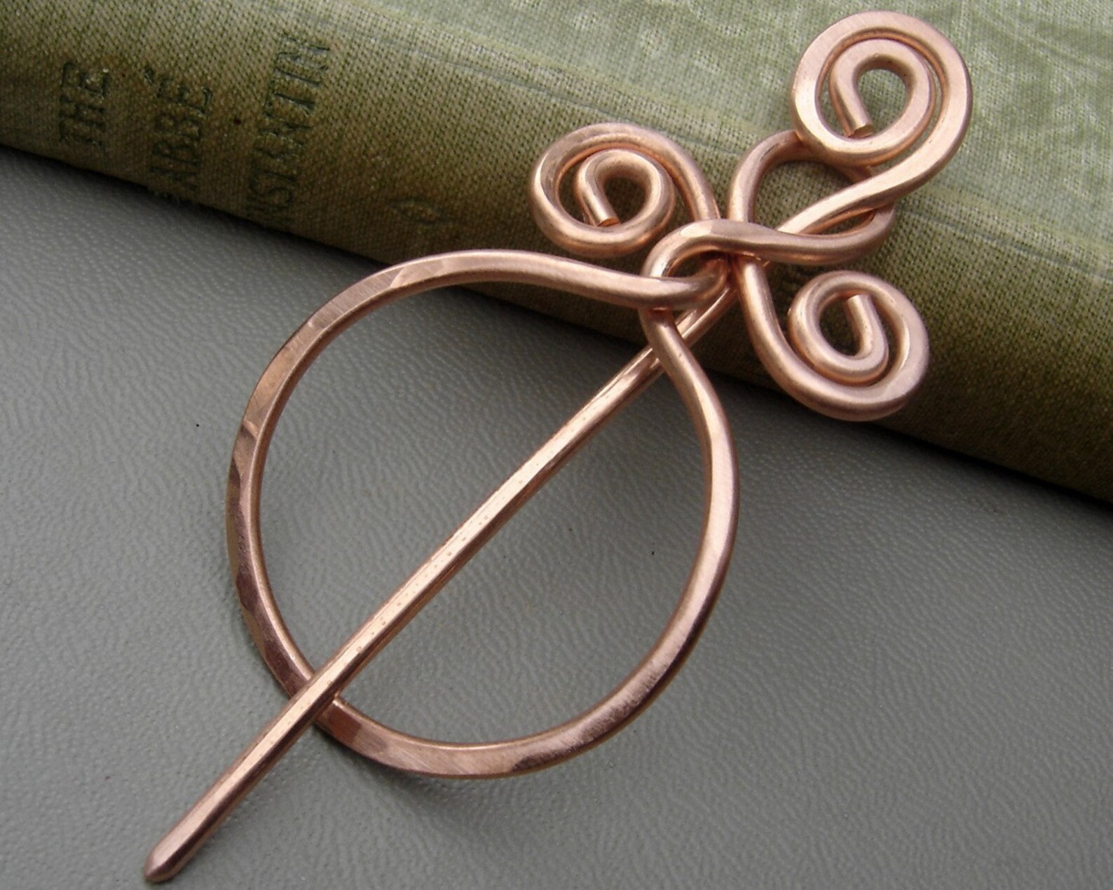 Circle With A Twist Copper Shawl Pin Scarf Pin Sweater - Etsy