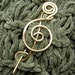 Brass Treble Clef Shawl Pin, Scarf Pin, Sweater Brooch, Music Gift Hair ...