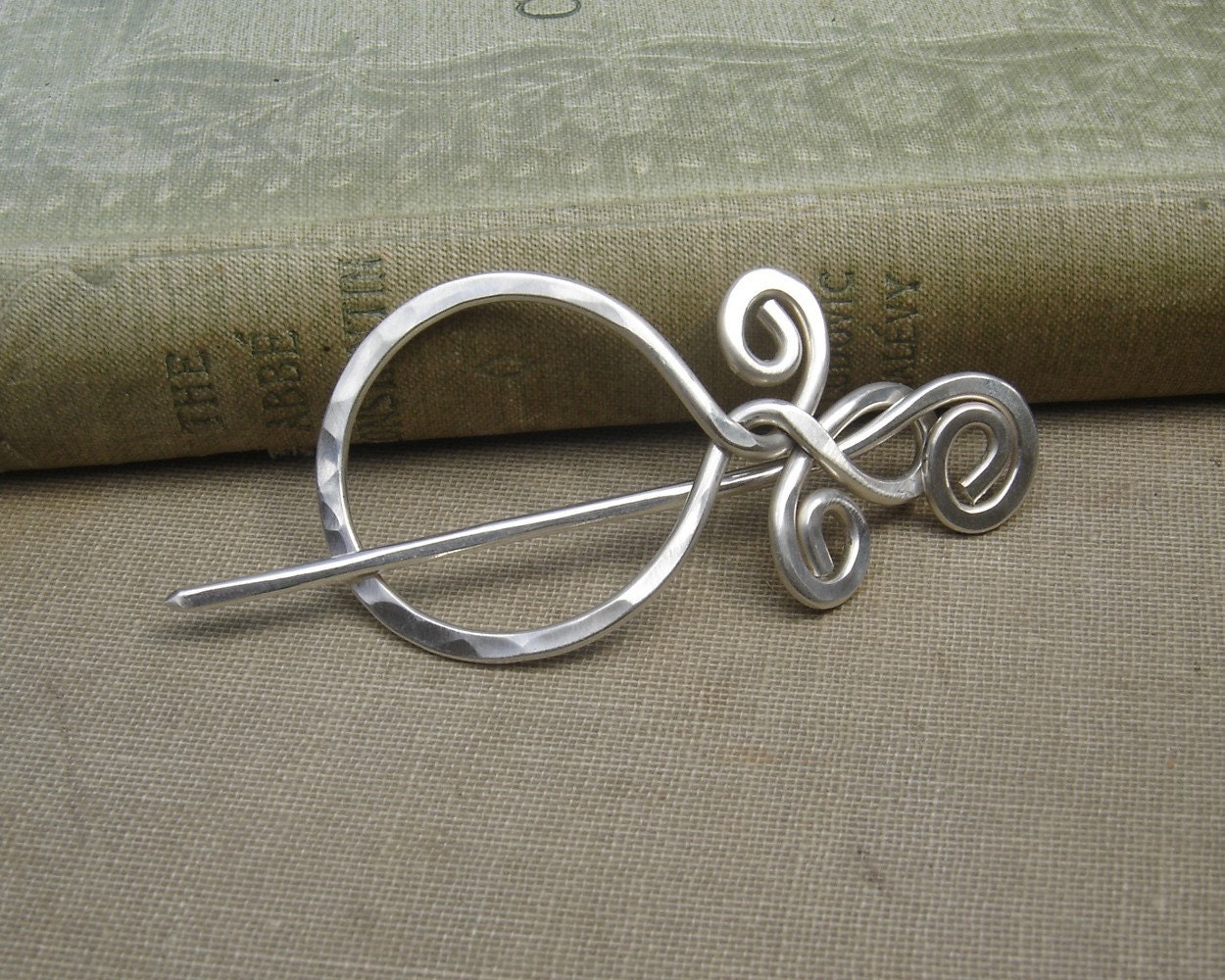 Circle With A Twist Sterling Silver Shawl Pin Knitted Scarf - Etsy