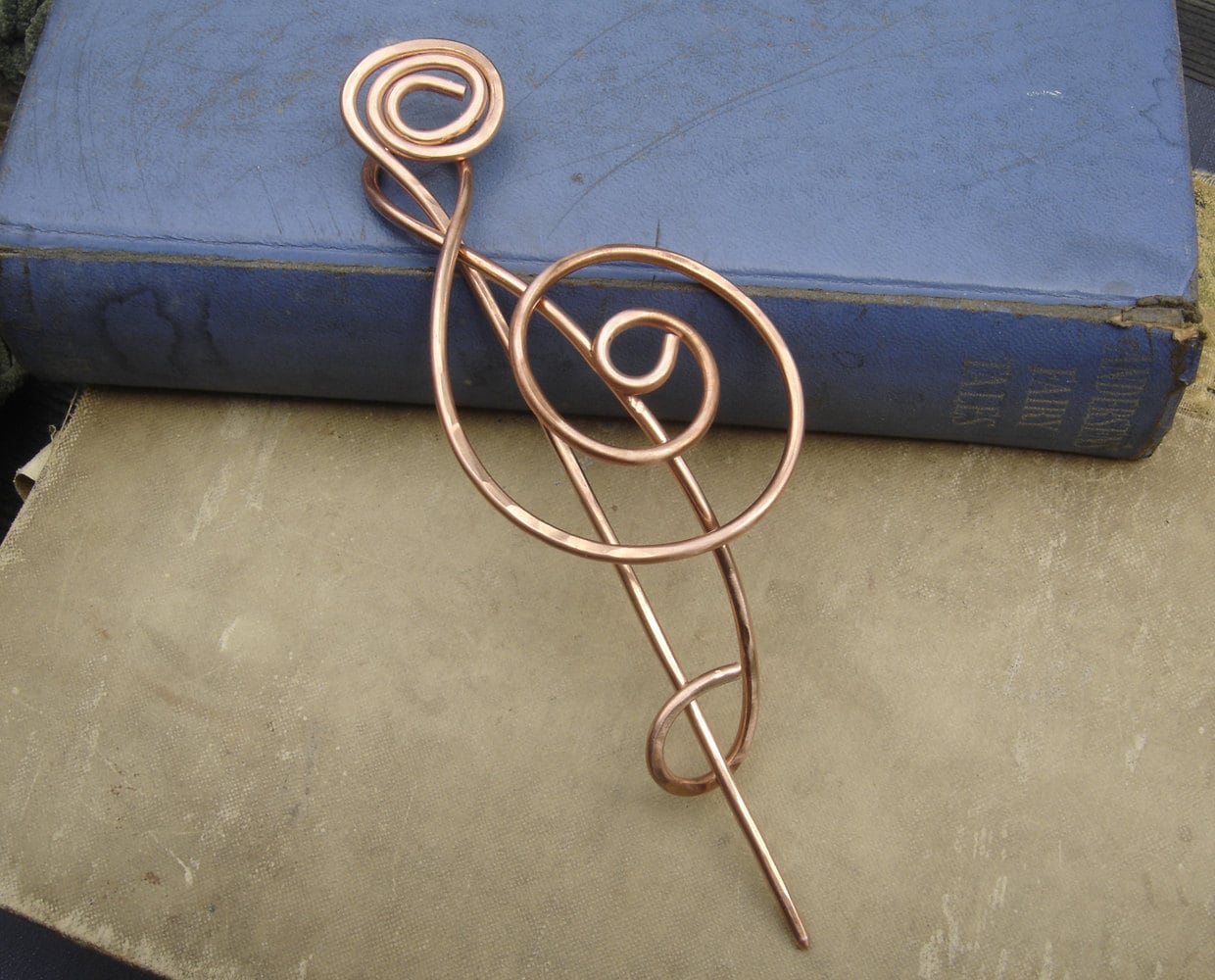 Big Large Treble Clef Copper Shawl Pin Scarf Pin Hair Pin - Etsy