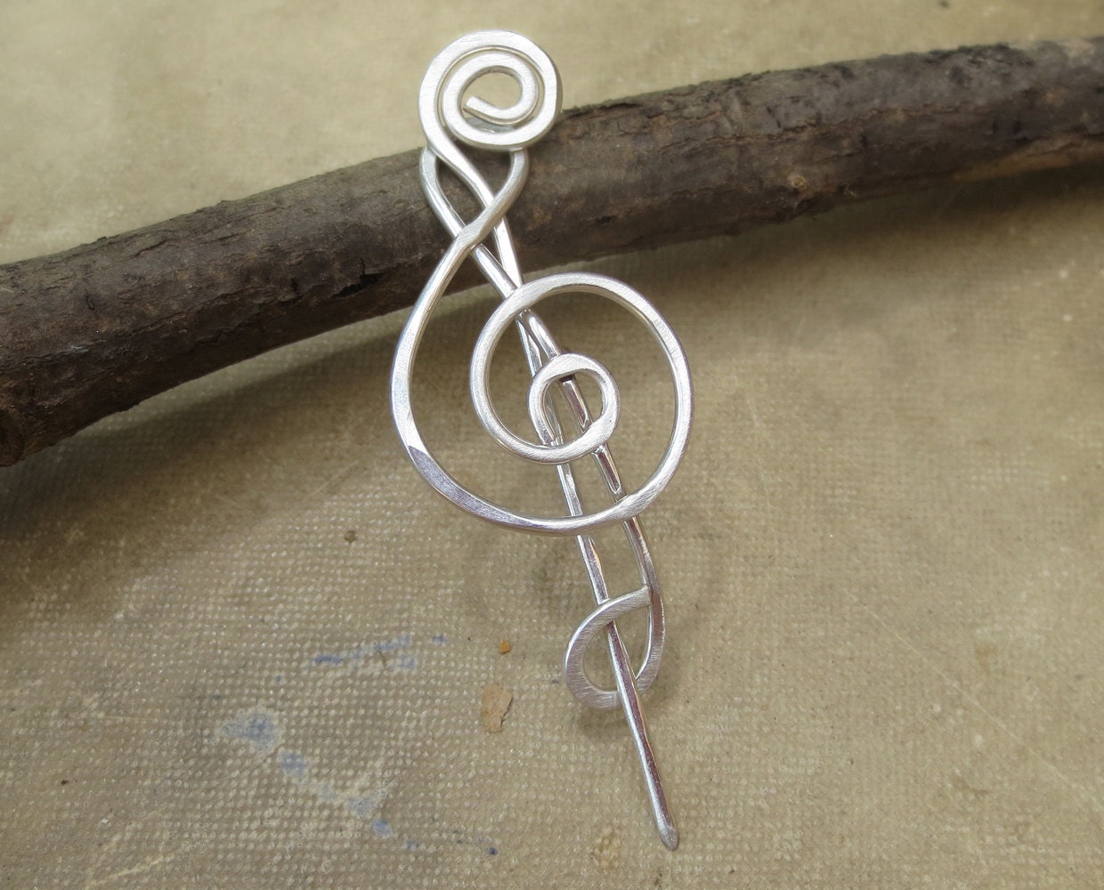 Little Treble Clef Silver Shawl Pin Scarf Pin Fastener - Etsy