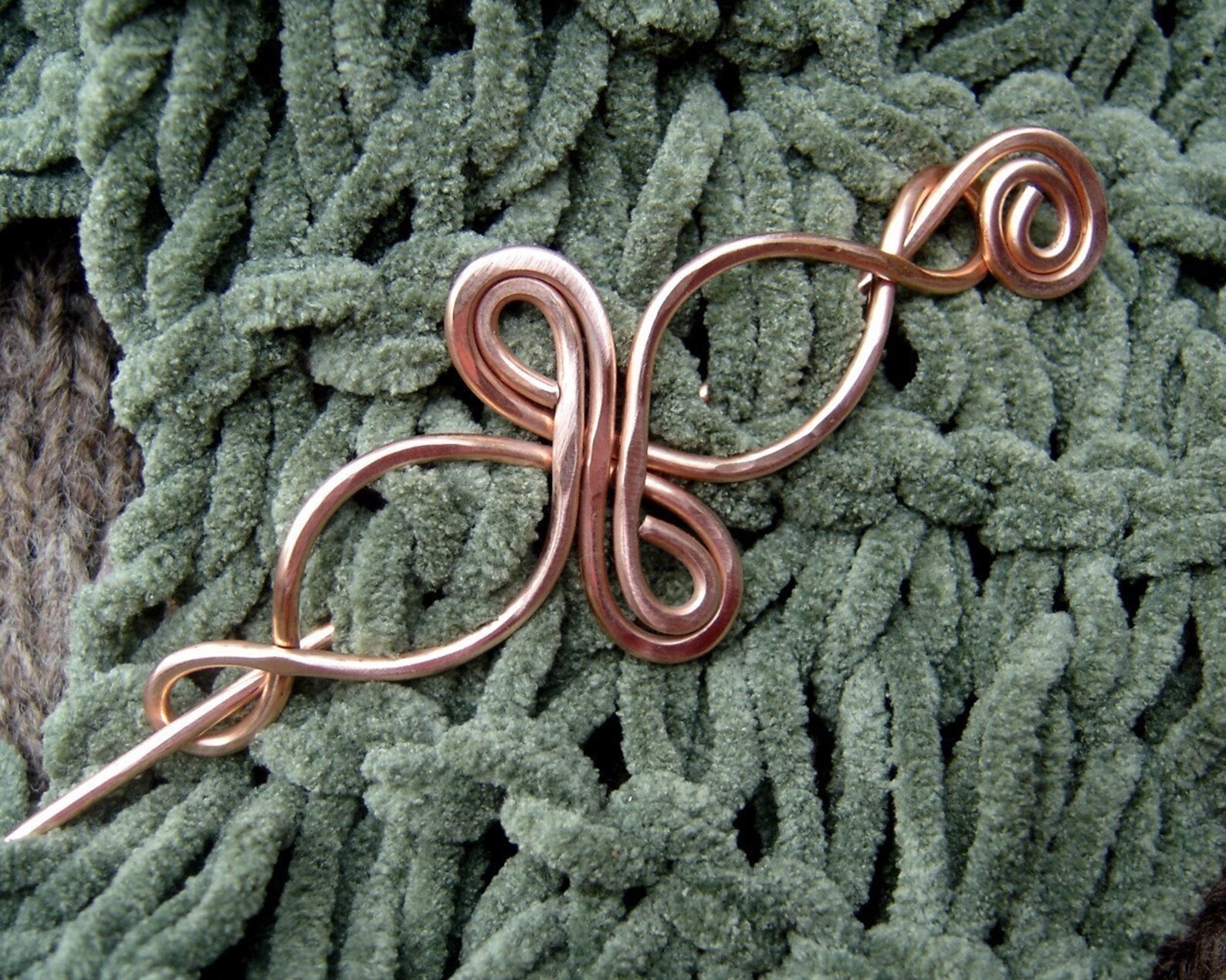 Celtic Infinity Loops Copper Shawl Pin Metal Hair Pin Hair - Etsy